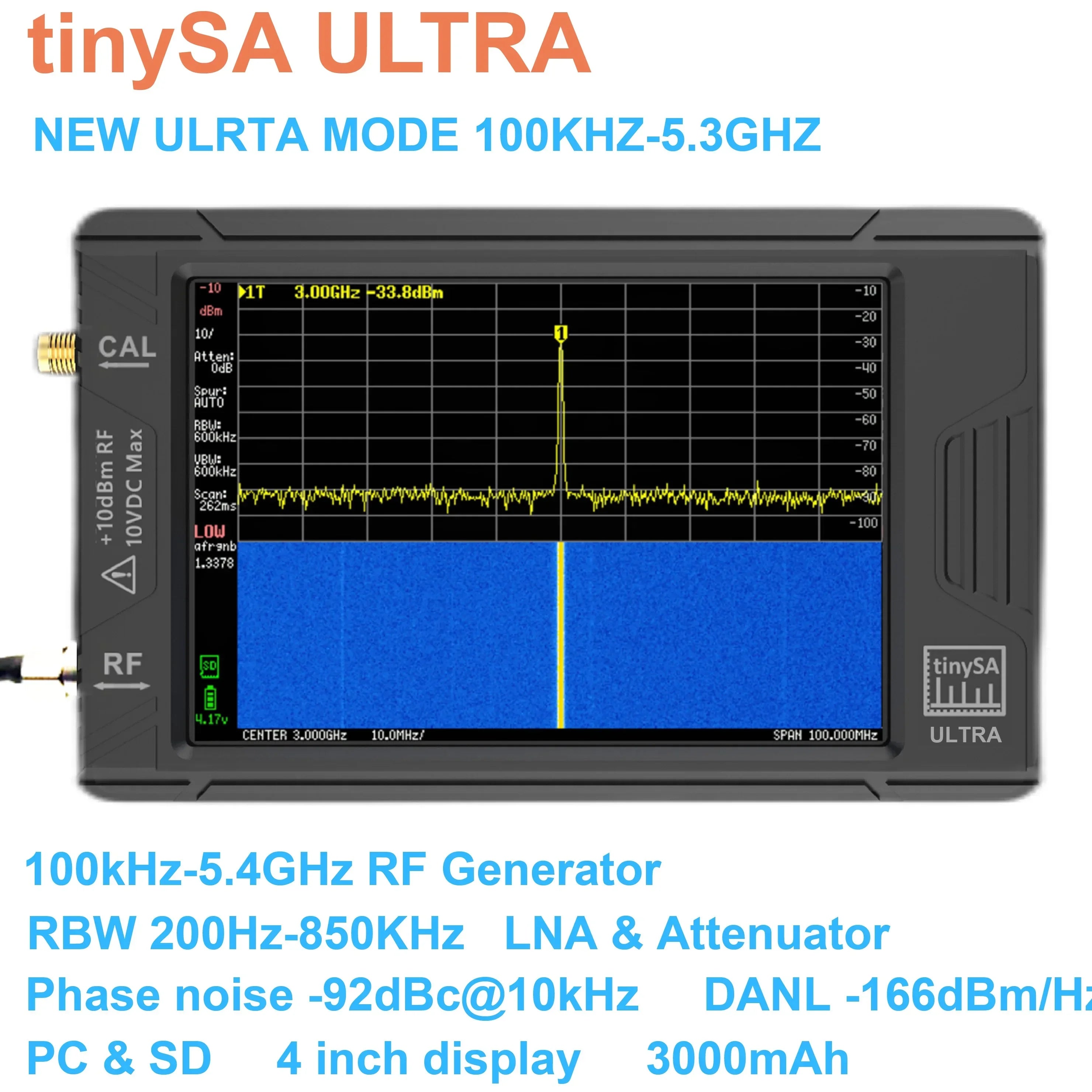 Original Tiny Spectrum Analyzer TinySA ULTRA 4" Display 100kHz To 5.3 ...