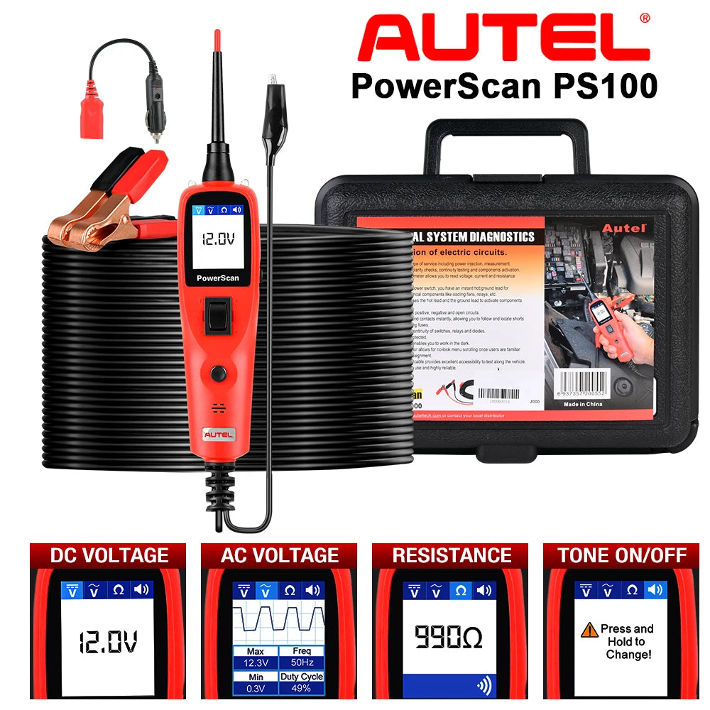 Autel PowerScan PS100 Car Electrical Circuit Tester Four Work Mode 12 ...