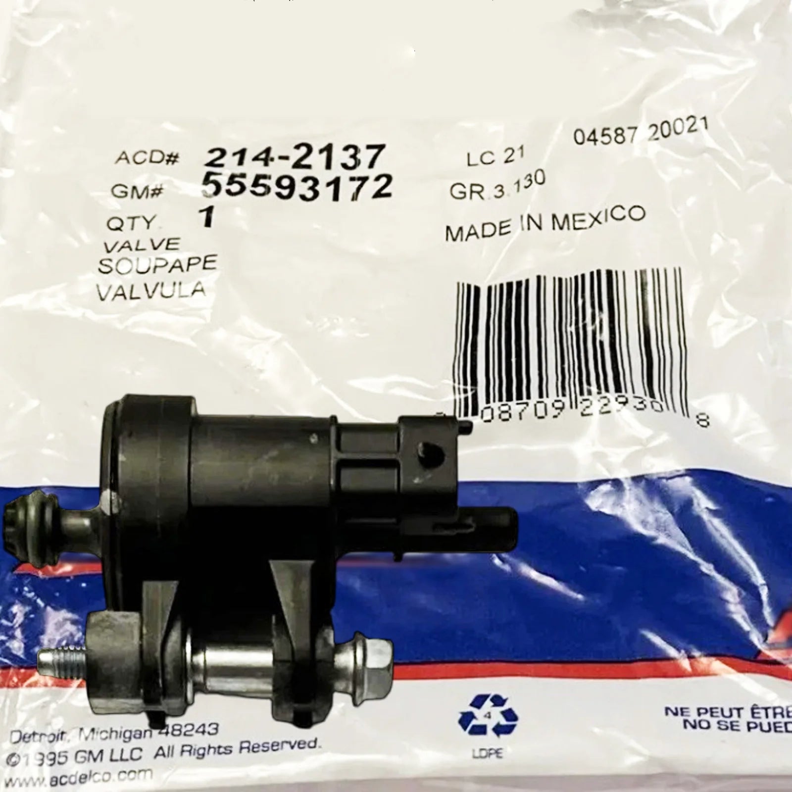 Vapor Canister Purge Valve 55593172, 12610560 For 2009-2018 Buick Cad ...