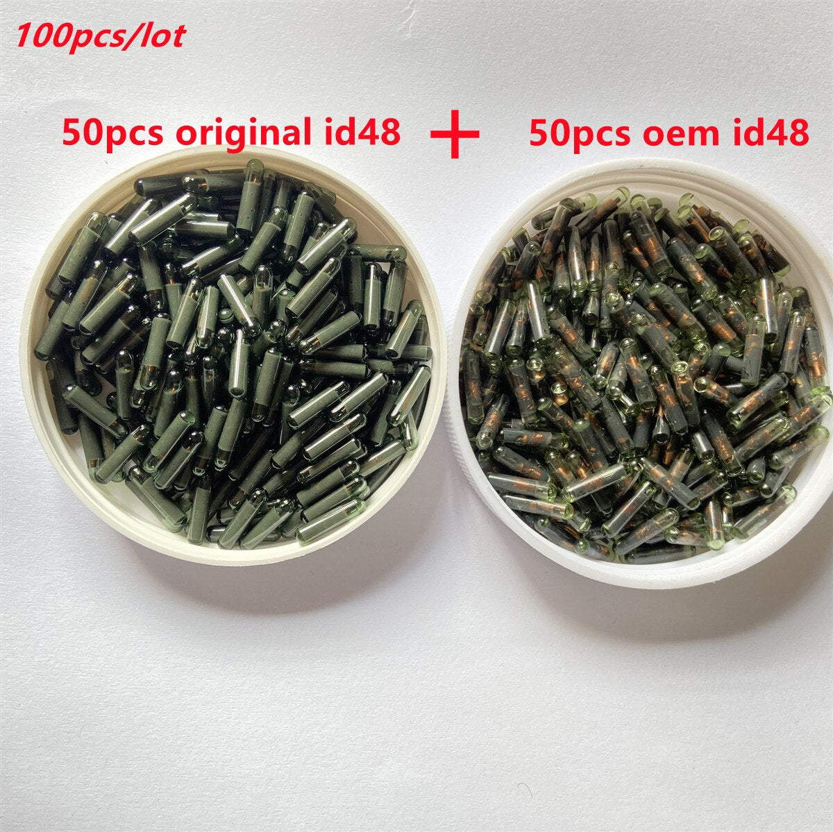 100pcs ID48 Original OEM Chip Blank T6 Crypto Unlock Copy Car Key Glas ...