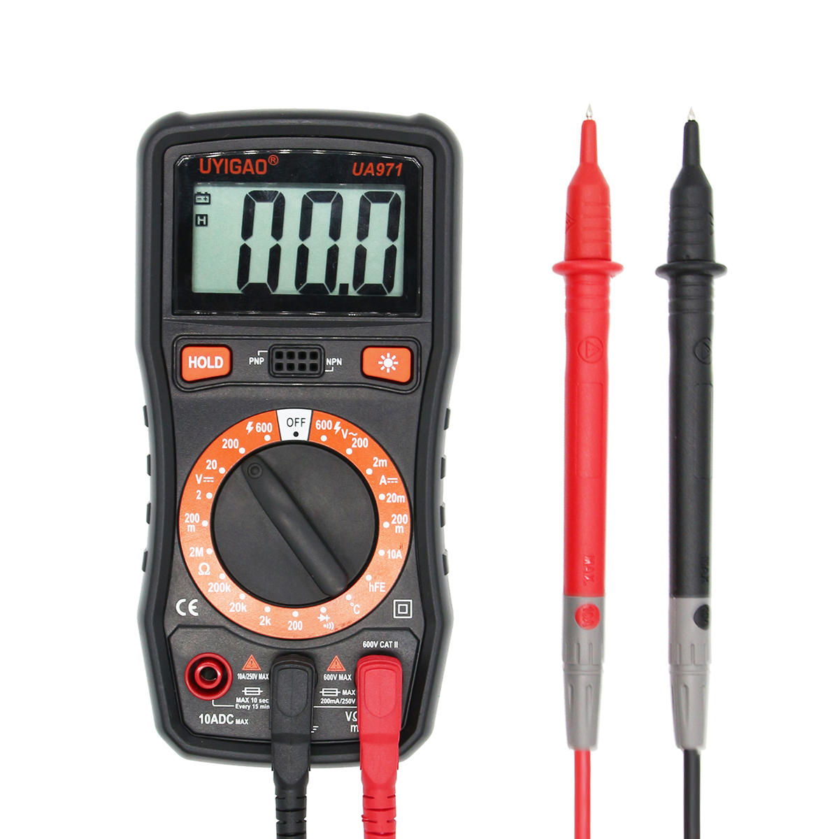 UA971 LCD Voltmeter Ammeter Multimeter Temperature Diode Tester with ...