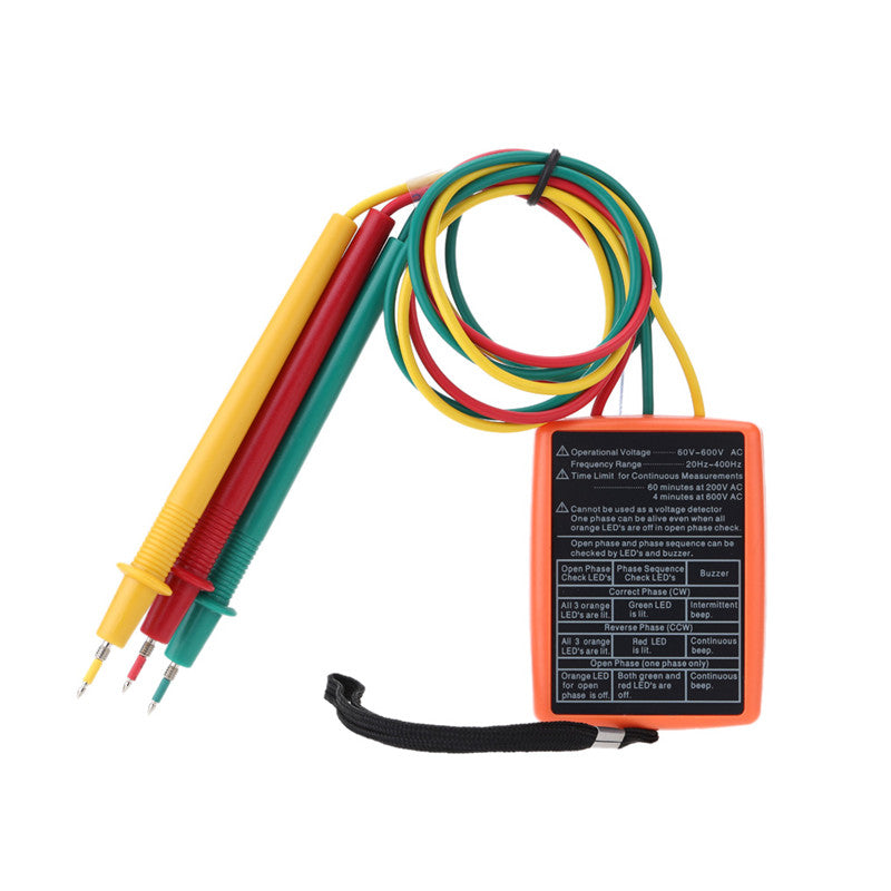 SM852B 3 Phase Sequence Rotation Indicator Tester Phase Indicator Dete